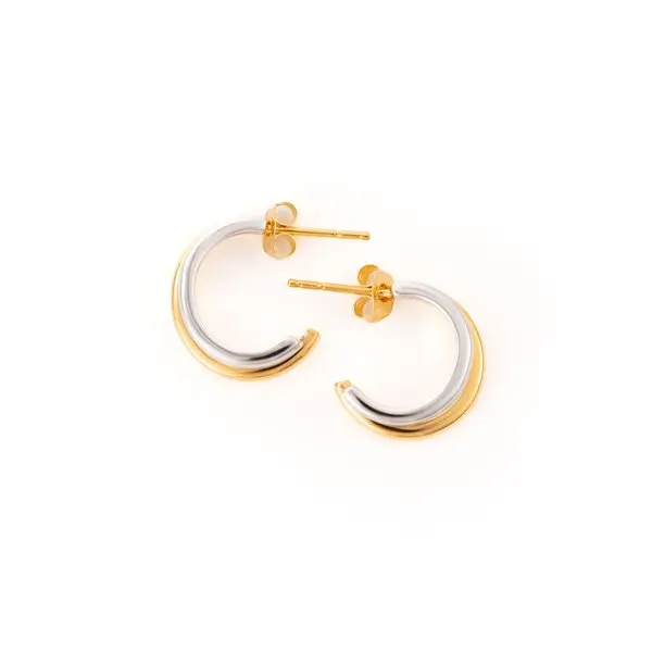 BELINDA JEWELZ Zoey Mixed Metal Hoops - Gold