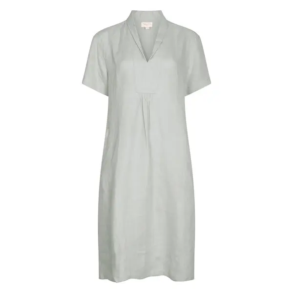 NOLOGO-CHIC Elodie Short Sleeve Midi Dress Linen - Grey