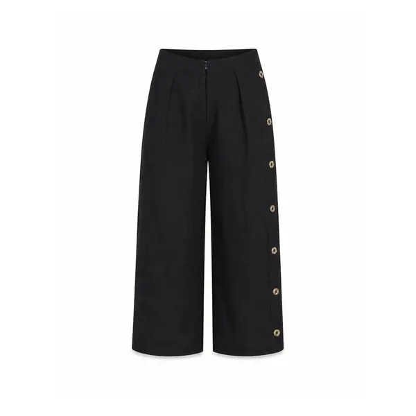 MARIELĒ Roberta Linen Trousers - Black