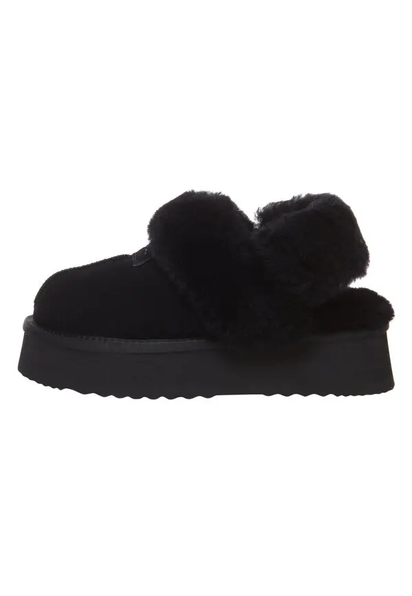 EVERAU AUSTRALIA Fantail Leather Slippers With Two Removable Straps - Black