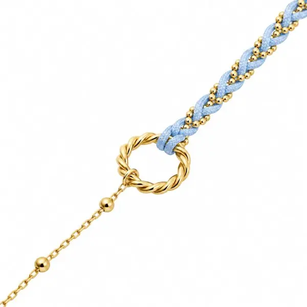 SPERO LONDON Handmade Rope Beaded Chain Sterling Silver Bracelet - Blue