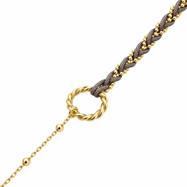 SPERO LONDON Handmade Rope Beaded Chain Sterling Silver Bracelet - Grey