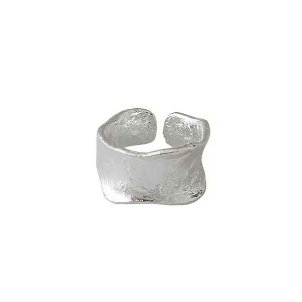 JANUS EDINBURGH Paria Achmelvich Brush Stroke Textured Chunky Open Ring - Silver