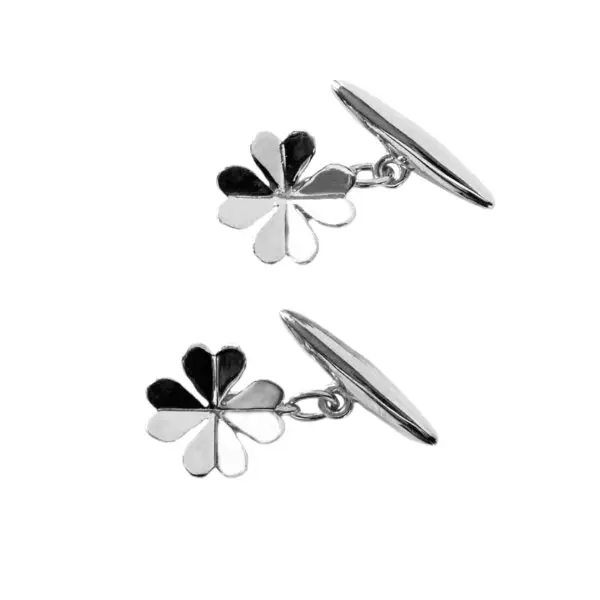 LEE RENEE Lucky Clover Cufflinks - Silver