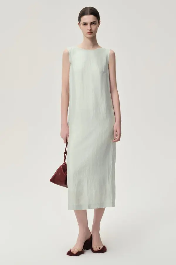 FRONT ROW SHOP Sleeveless Open-back Maxi Dress - Green