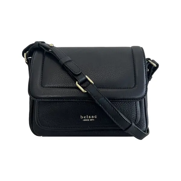 BELSAC Rhina Leather Crossbody - Black