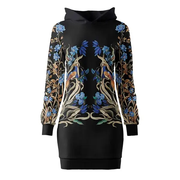 ALOHA FROM DEER Blue Mirror Oversize Hoodie Dress - Black/blue