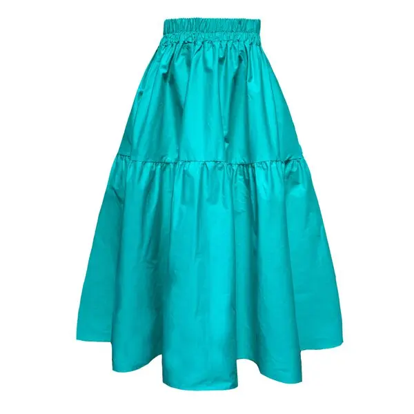 FROCK TALES Tahiti Midi Skirt With Pockets In Aqua Awe - Blue