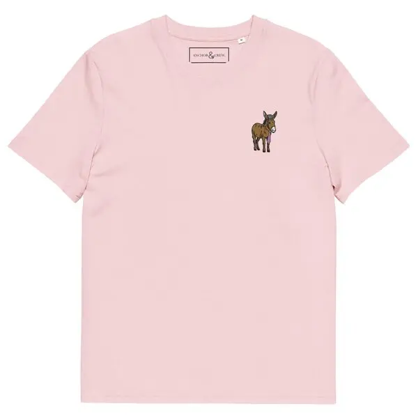 ANCHOR & CREW Cotton Smart Ass Actual Life Organic Cotton Embroidered T-shirt - Pink
