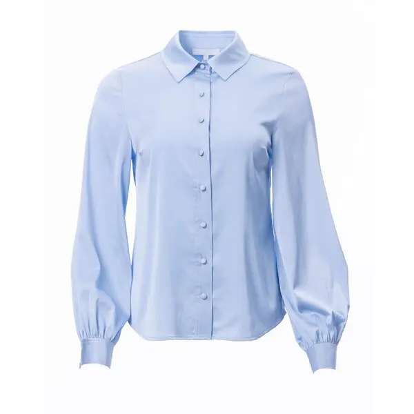 CARLOSLINES Button Down Long Sleeve Shirt In Sky Solid