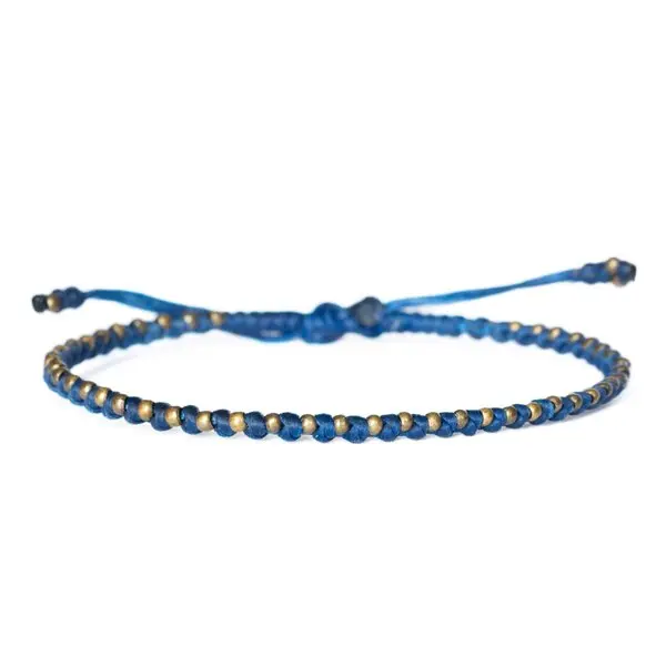 HARBOUR UK Bronn Bronze Rope Bracelet - Blue