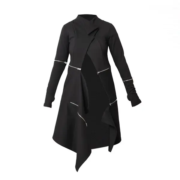METAMORPHOZA Extravagant Long Coat - Black