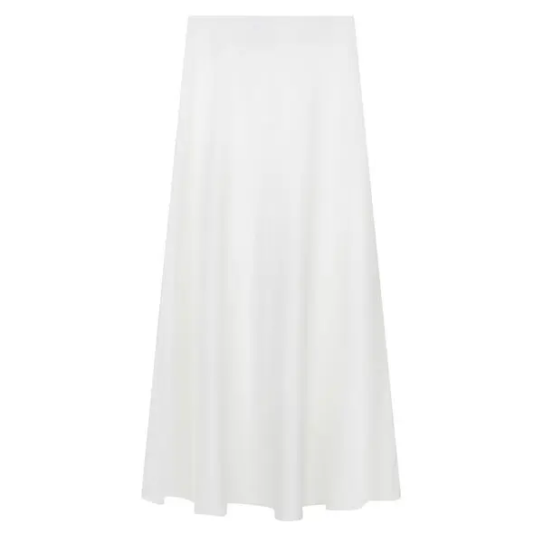 RAVE ON TREND Linen Midi Skirt - White