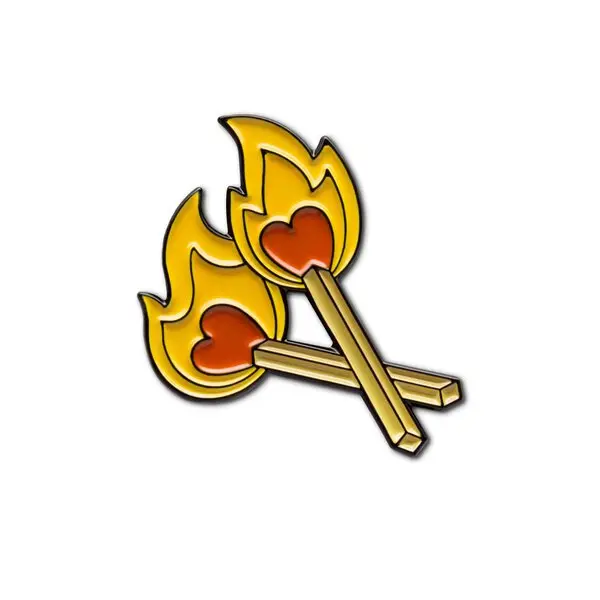 MAKE HEADS TURN Black / Red Enamel Pin It's A Match - Black/red