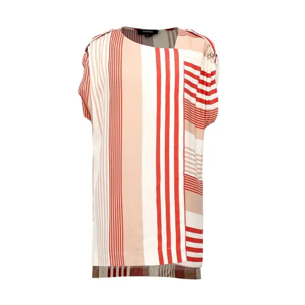 SMART AND JOY Long Stripe Print Game Top - Red