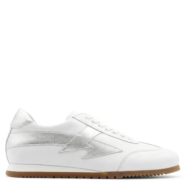 TERRY DE HAVILLAND White / Silver Jogger Bolt White Sneakers - White/silver