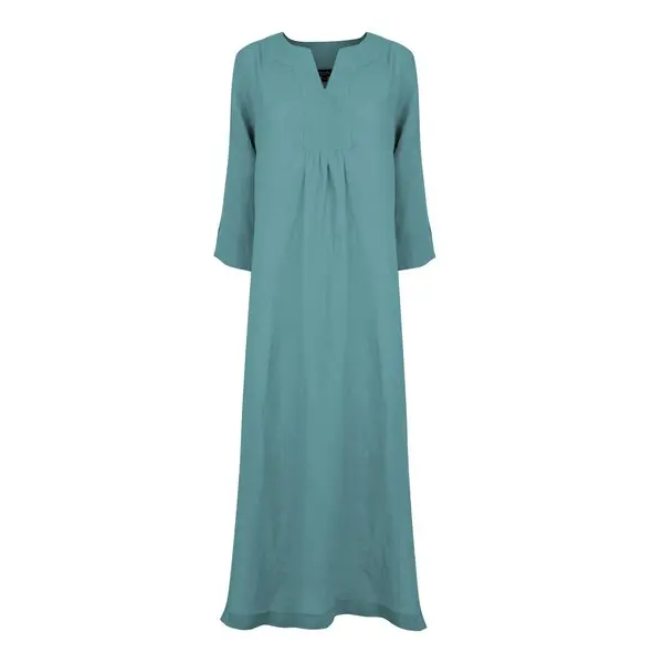 NOLOGO-CHIC Life Style Linen Maxi Dress Smoke - Blue