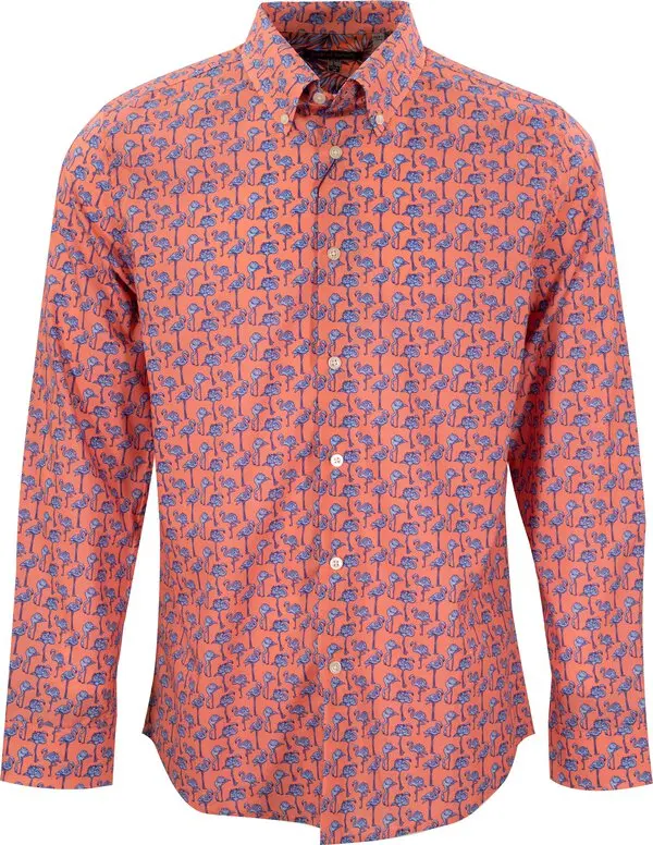 LORDS OF HARLECH Blue / Red Morris Flamingos Coral - Blue/red