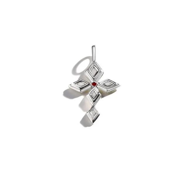 RRAINE JEWELRY Cross Pendant / Garnet - Silver