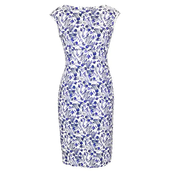 ALIE STREET LONDON Blue / White Petite Pippa Shift Dress In Indigo Ink Blue - Blue/white