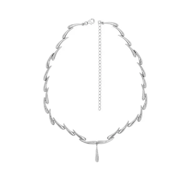 LUCY QUARTERMAINE Diamond Drop Necklace - Silver