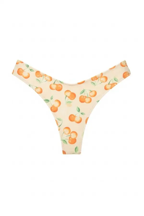MONTCE Cherry Sherbet Lulu Zig-zag Stitch Bikini Bottom - Red