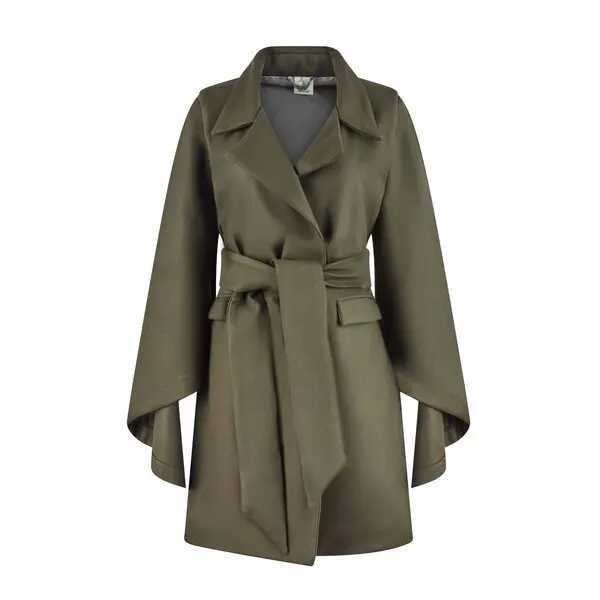 NUMBAT Edith Cashmere Coat With Cloak Sleeves - Green