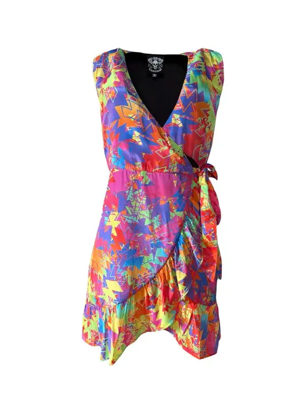 ANY OLD IRON Pink / Yellow Multicolor Pastel Lightning Wrap Dress - Pink/yellow