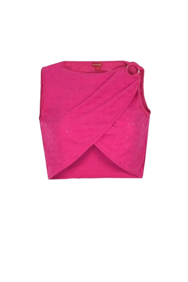 NO'DESIGN Myth Buckle Detail Crop Top - Pink