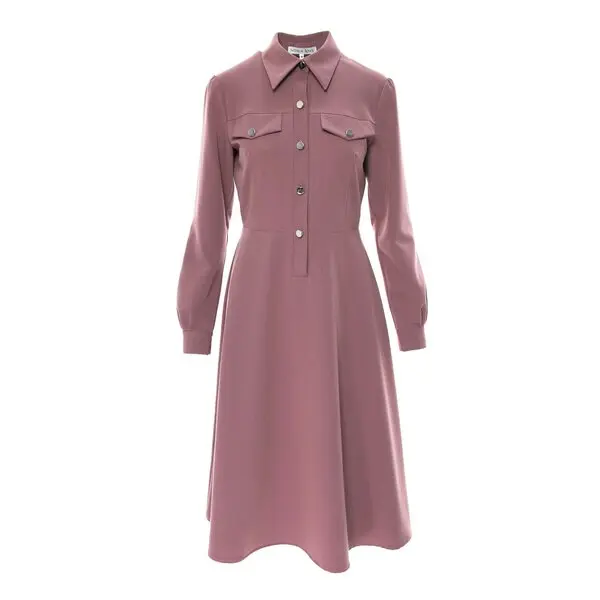 NORIA ANIS Heather Midi Shirt Dress - Purple