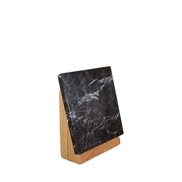 And Jacob Knife Holder Marble And Oak - Black