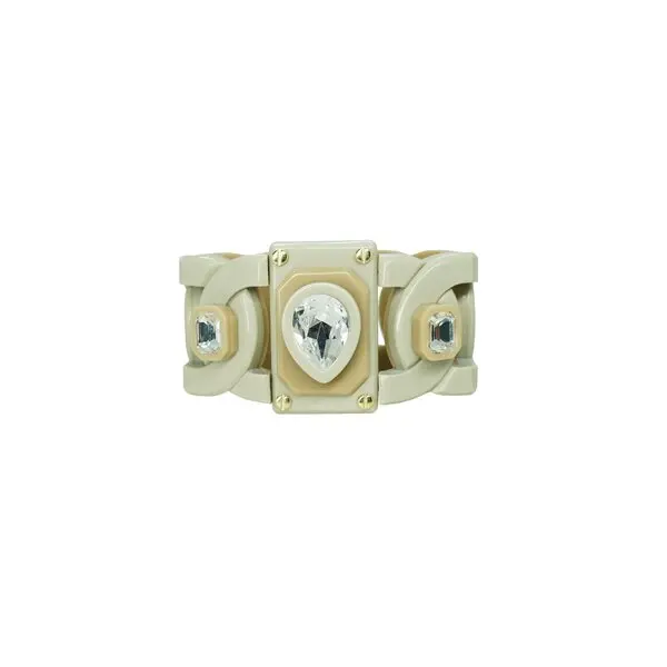 GISSA BICALHO Neutrals Handmade Acrylic Bracelet Links And Stones Clay - Yellow