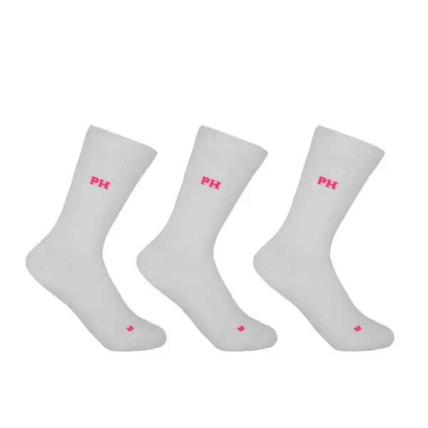 PEPER HAROW - MADE IN ENGLAND Three Pack Sport Socks - White