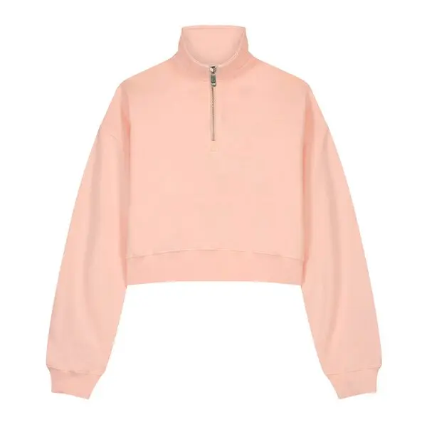 VELD Runyon Cropped Quarter-zip Sweatshirt - Pink