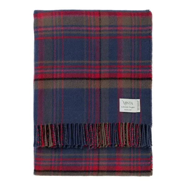 ARAMINTA CAMPBELL Highlands At Dusk Lambswool Throw - Blue
