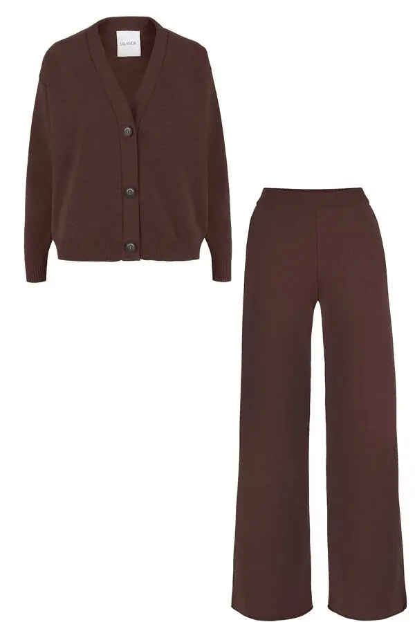 SALANIDA Bene 100% Merino Co-ord Chocolate - Brown