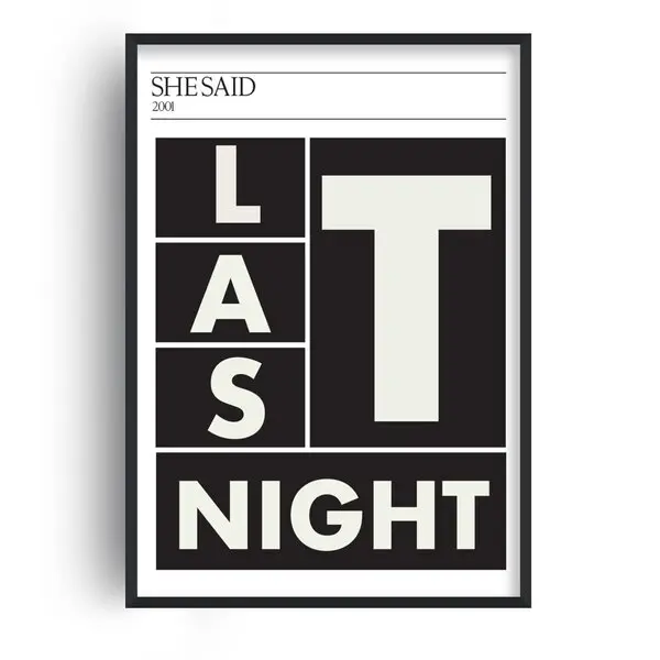 FANCLUB Last Night Giclée Retro Art Print A2 - Black