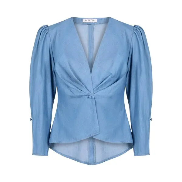 M SETTE PARIS Voltaire Cotton Chambray Shirt - Blue