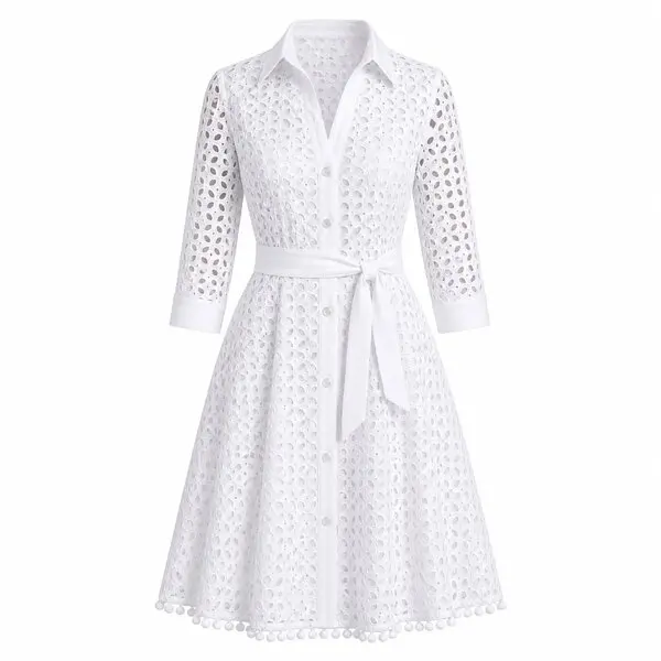 MARIELĒ Filly Linen Mini Dress - White