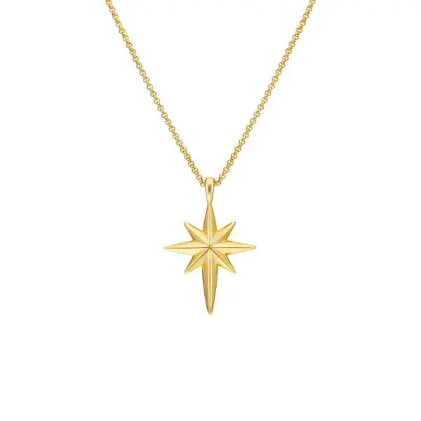 DINNY HALL Yellow / Gold North Star Gold Charm Necklace - Yellow/gold