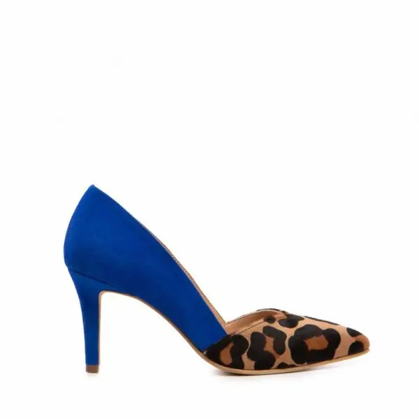 THE 5TH ELEMENT Ava Suede & Leopard Print Pumps - Blue
