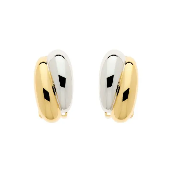 EMMA HOLLAND JEWELLERY Gold / Silver Gold & Platinum Curve Clip Earrings - Gold/silver
