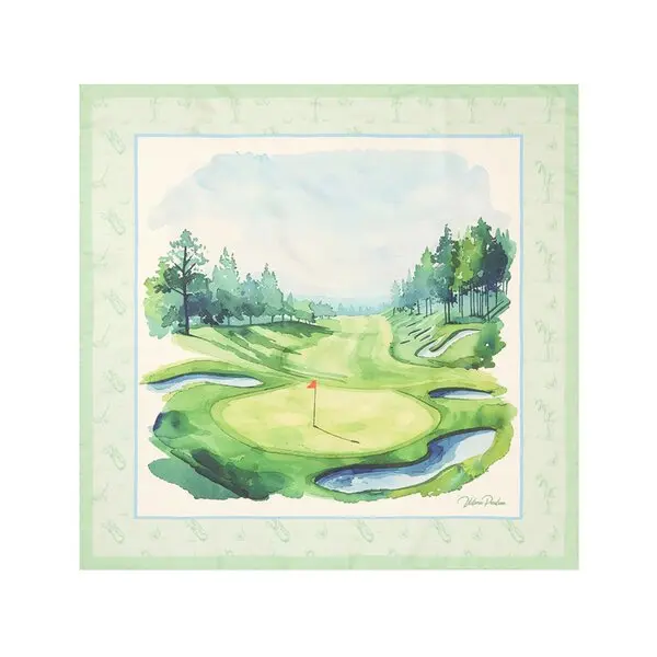 VICTORIA PAULSEN Golf Silk Scarf - Green