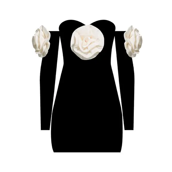 NUR KARAATA Pena Mini Dress - Black
