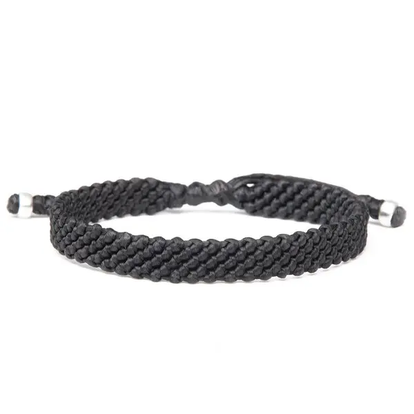 HARBOUR UK Great Explorer Silver Rope Bracelet - Black