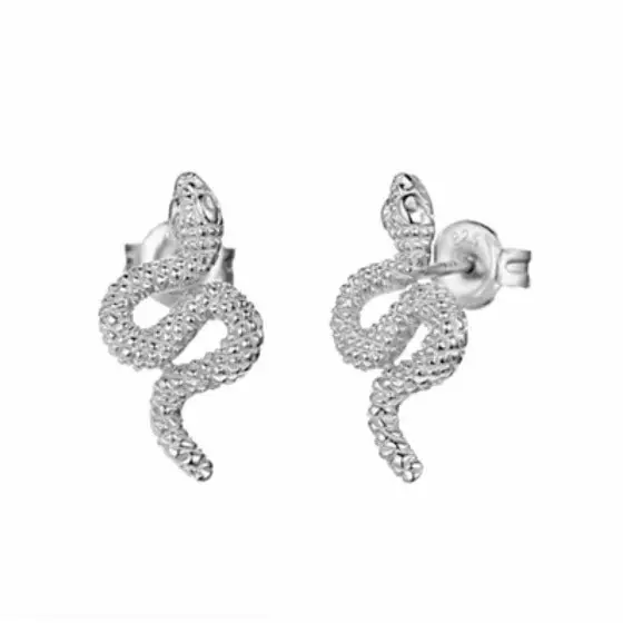 JAGGED HALO JEWELRY Serpent Stud Earrings - Silver