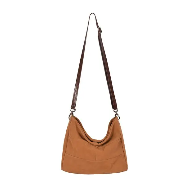 OWEN BARRY Suede Crossbody Bag Ginger Tan Marizion - Orange