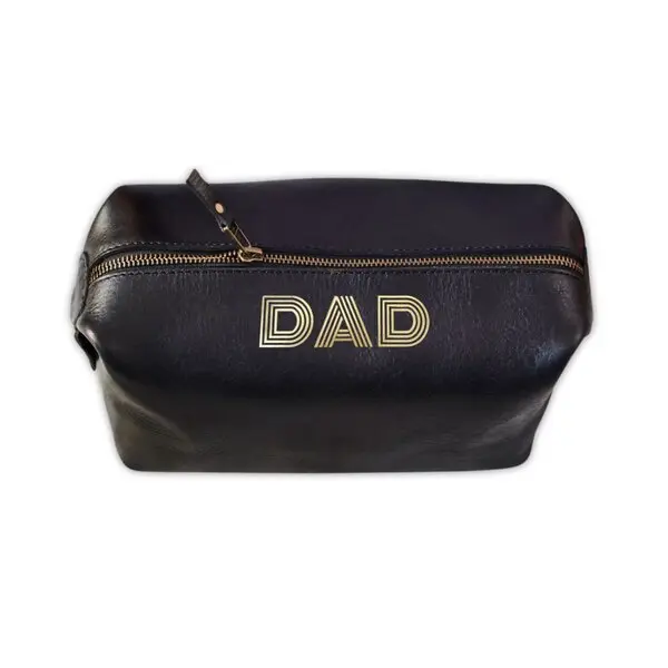 VIDA VIDA Deluxe Leather Wash Bag For Dads - Black