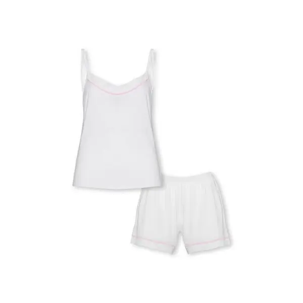REVE SLEEPWEAR Revouse Tencel Cami Pj Set In Ivory Cream - White