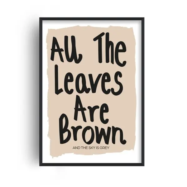 FANCLUB Neutrals / All The Leaves Are Winter Retro Music Giclée Art Print A3 - Brown